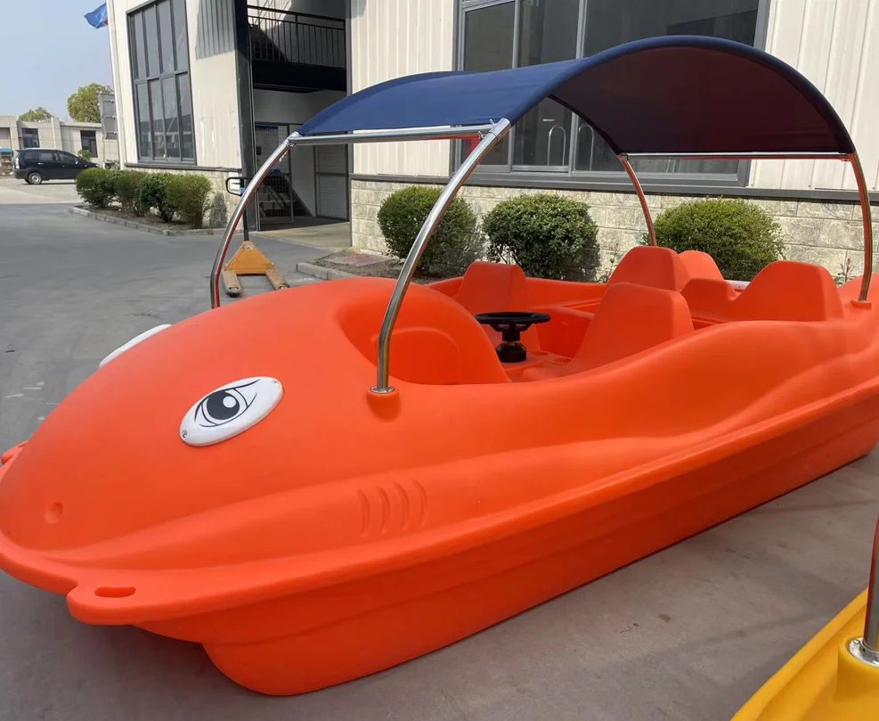 Outdoor Floating Boat Water Park Plastic Rowing Boat With Solar Panel ...