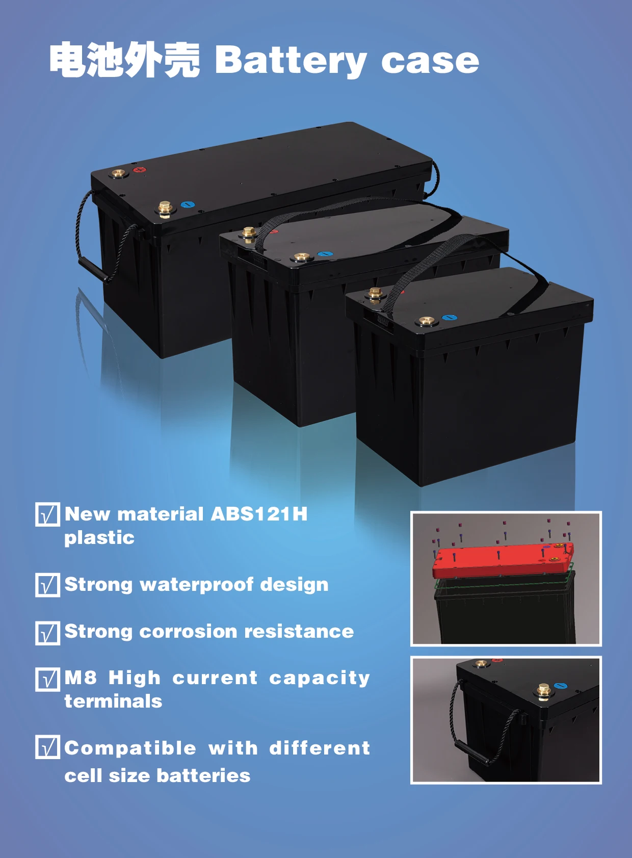 Customizable 12v100a 120a 150a Lifepo4 Battery Case Lithium Ion Cell ...