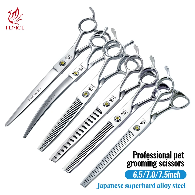 Fenice Professional Pet Scissors Straight&thinning&curved Grooming ...