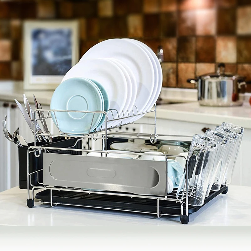 Stainless Steel Dish Drying Drainer Drying Plate Bowl Draier Kitchen ...