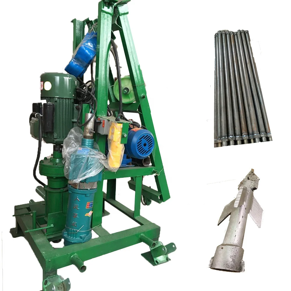 Rotary Drilling Rig /borehole Water Well Machine 100m Deep Portable ...