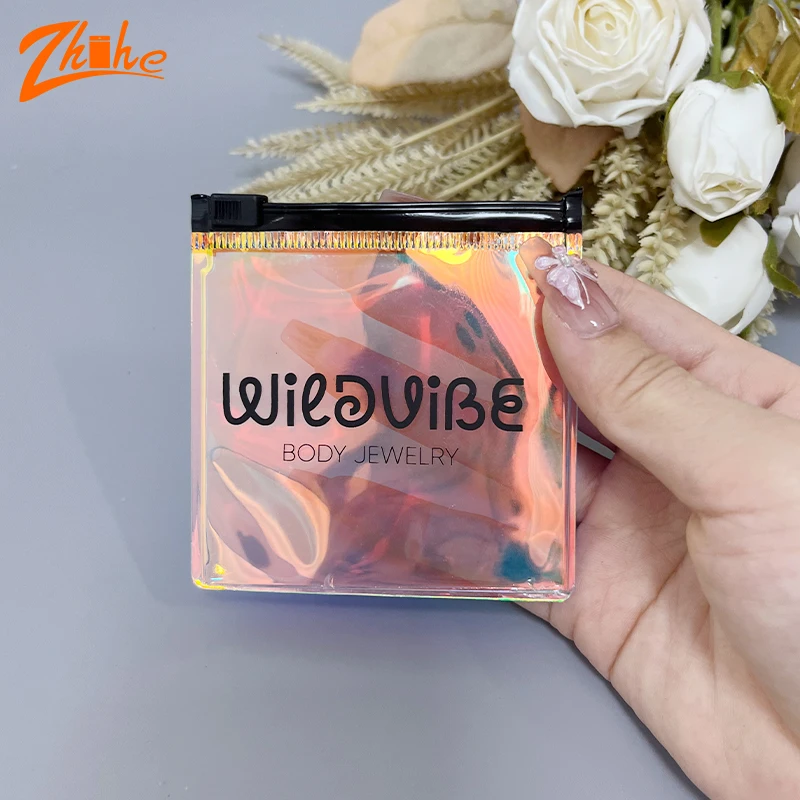 Printed Logo Biodegradable EVA Ziplock Bag Holographic PVC Clear ...