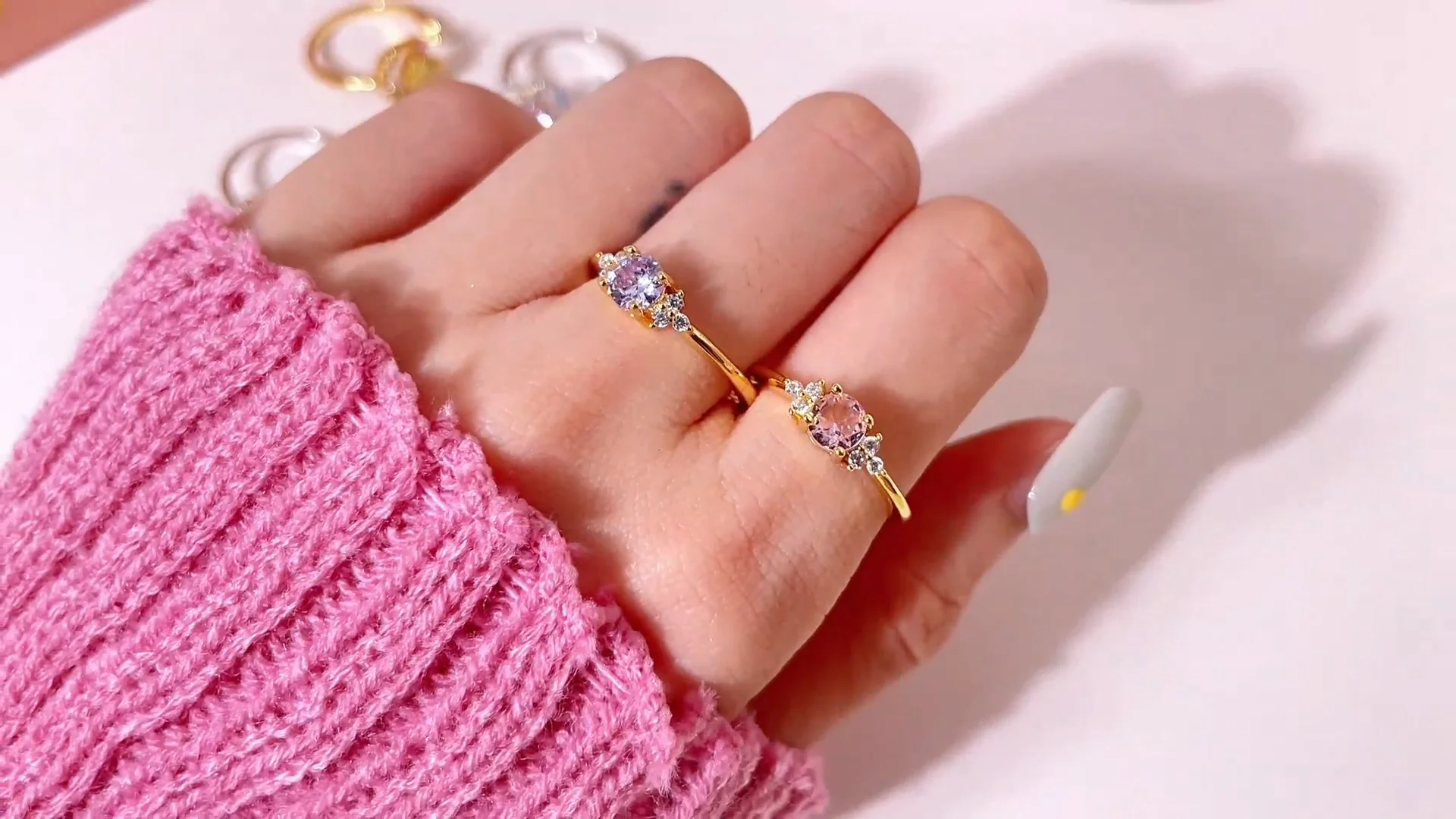 Fashion Jewelry Finger Rings Women Waterproof 18k Gold Plated ...