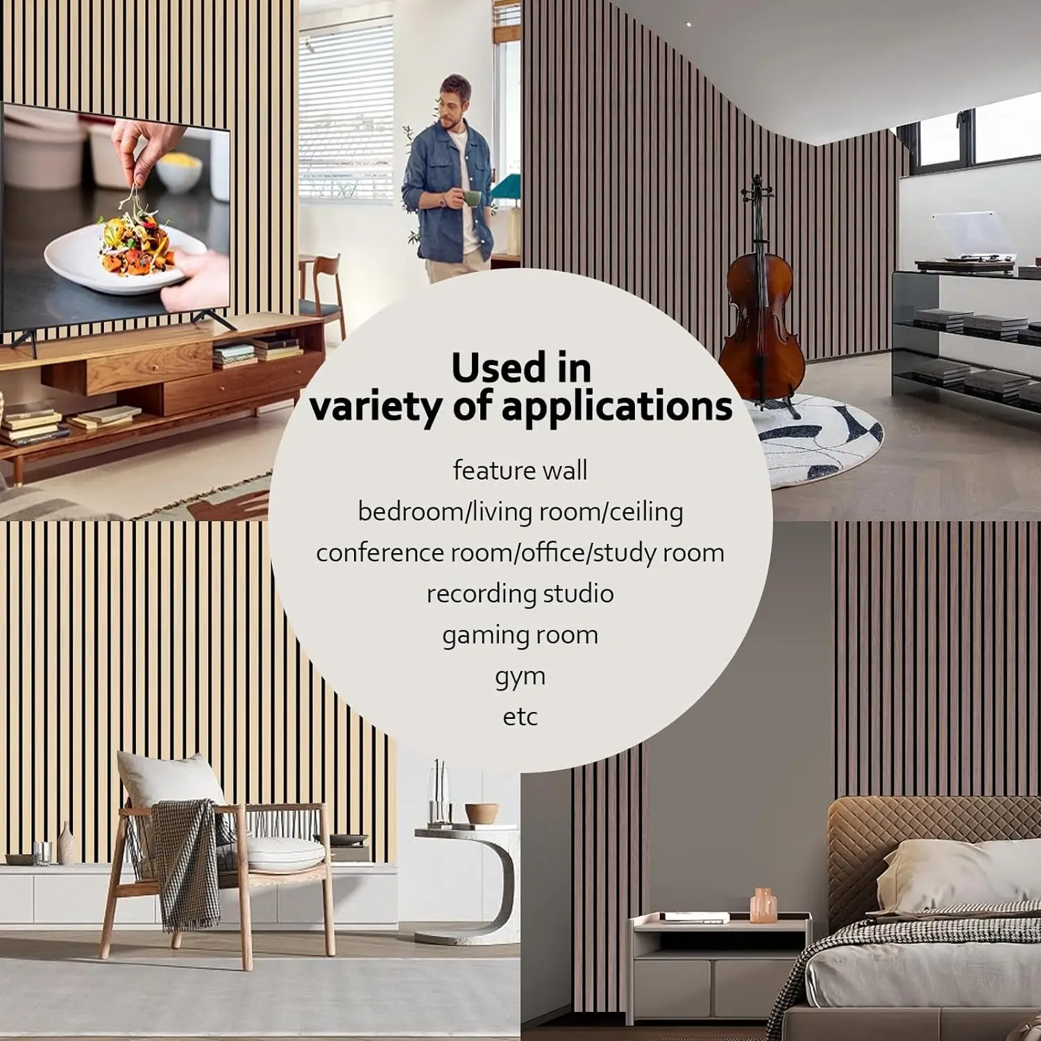 Akupanel Wood Acoust Wall Panel Wood Acoustic Slat Wall Panel White Oak ...