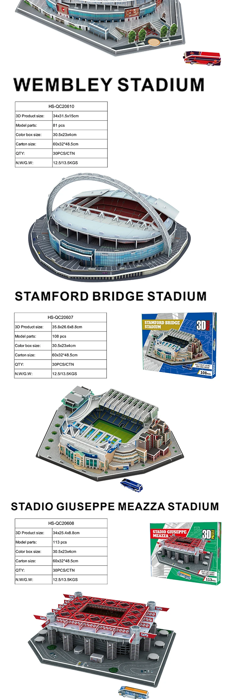 World Famous Architecture Football Stadium 3d Paper Puzzle Home Decor ...
