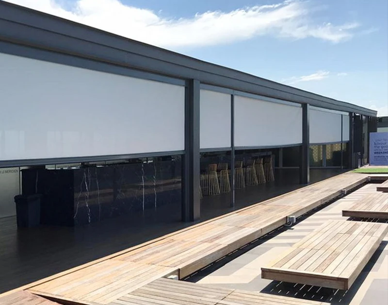 Aluminium Pergola Courtyard Blinds Motorized Patio Shades Zip Track ...