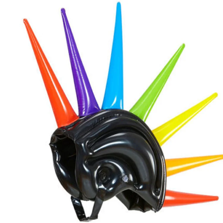 Inflatable Multicolor Spikes Helmet Hat for Fun & Fashion