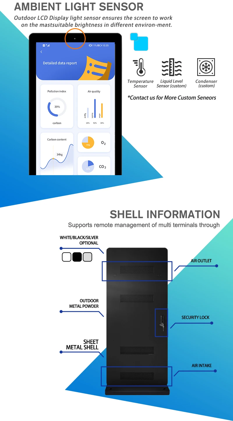 4k Hd Indoor Outdoor Digital Signage Monitor Interactive Wall Mounted ...
