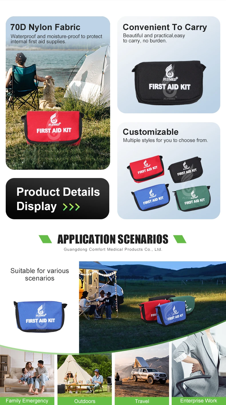 Outdoor Camping Workplace Emergency Red Mini First Aid Kit With Foil ...