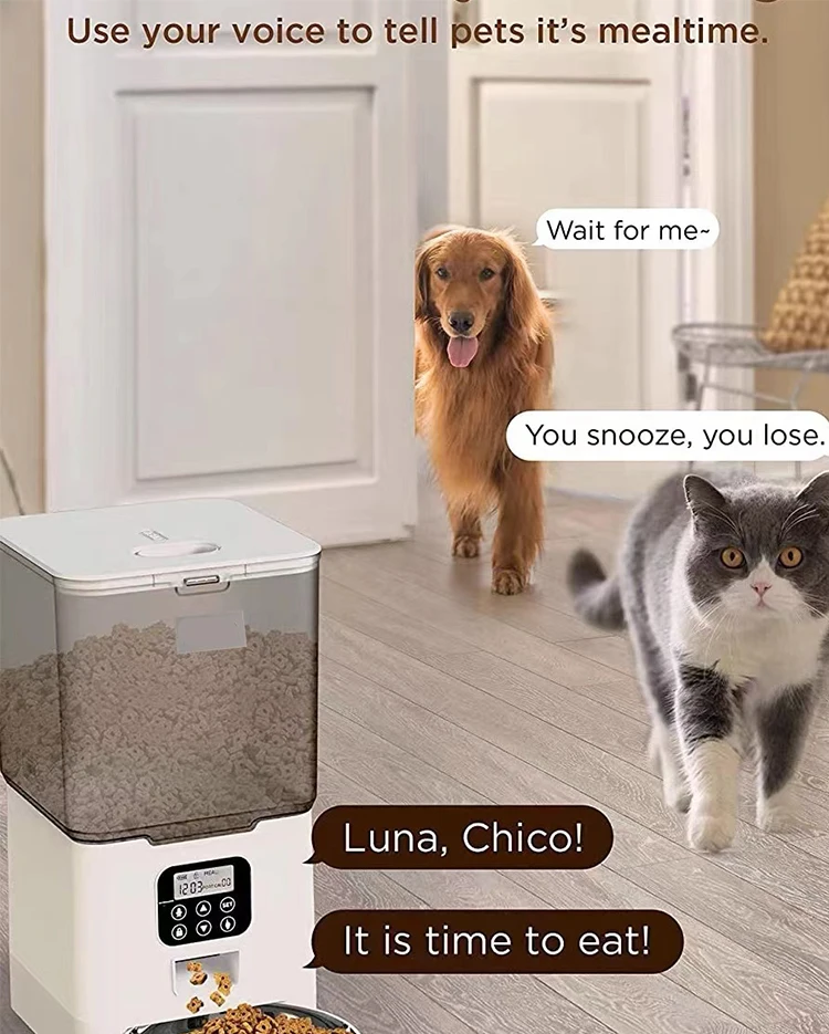 Auto Food Feeder Timer Wifi App Control Voice Record Smart Pet Cat ...