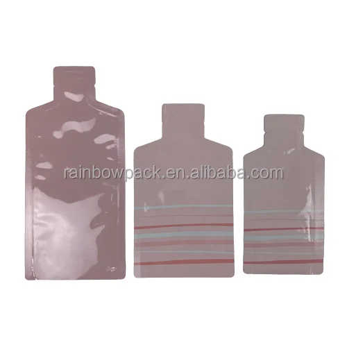 Heat Seal Bottle Shape Sachet Powder Drinks Packaging Bags