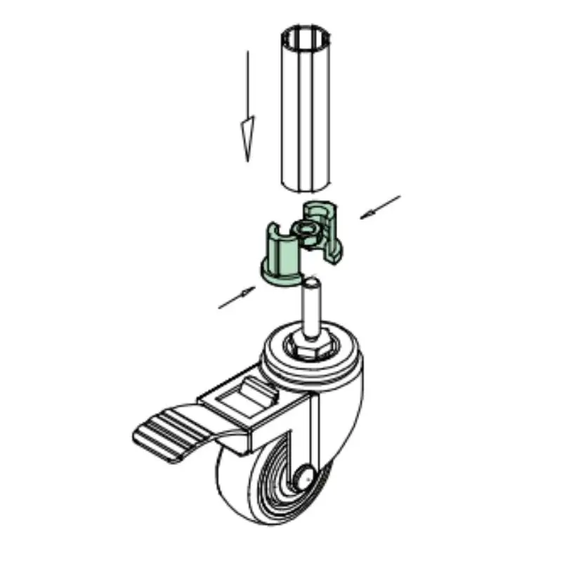 Lean Tube Frame Support Kit Castor Wheel Connector Aluminum Alloy Lean ...