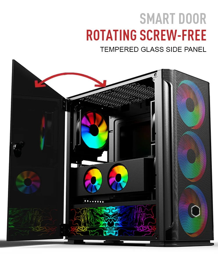 ATX Standard Power Supply Computer Case Vertical Office Gaming PC with ...