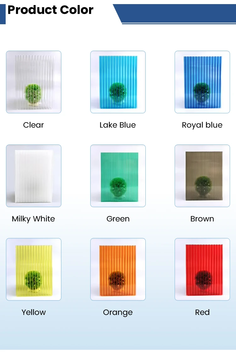 Impact Resistant High Transmittance Clear and Colored 2-Wall 8mm ...