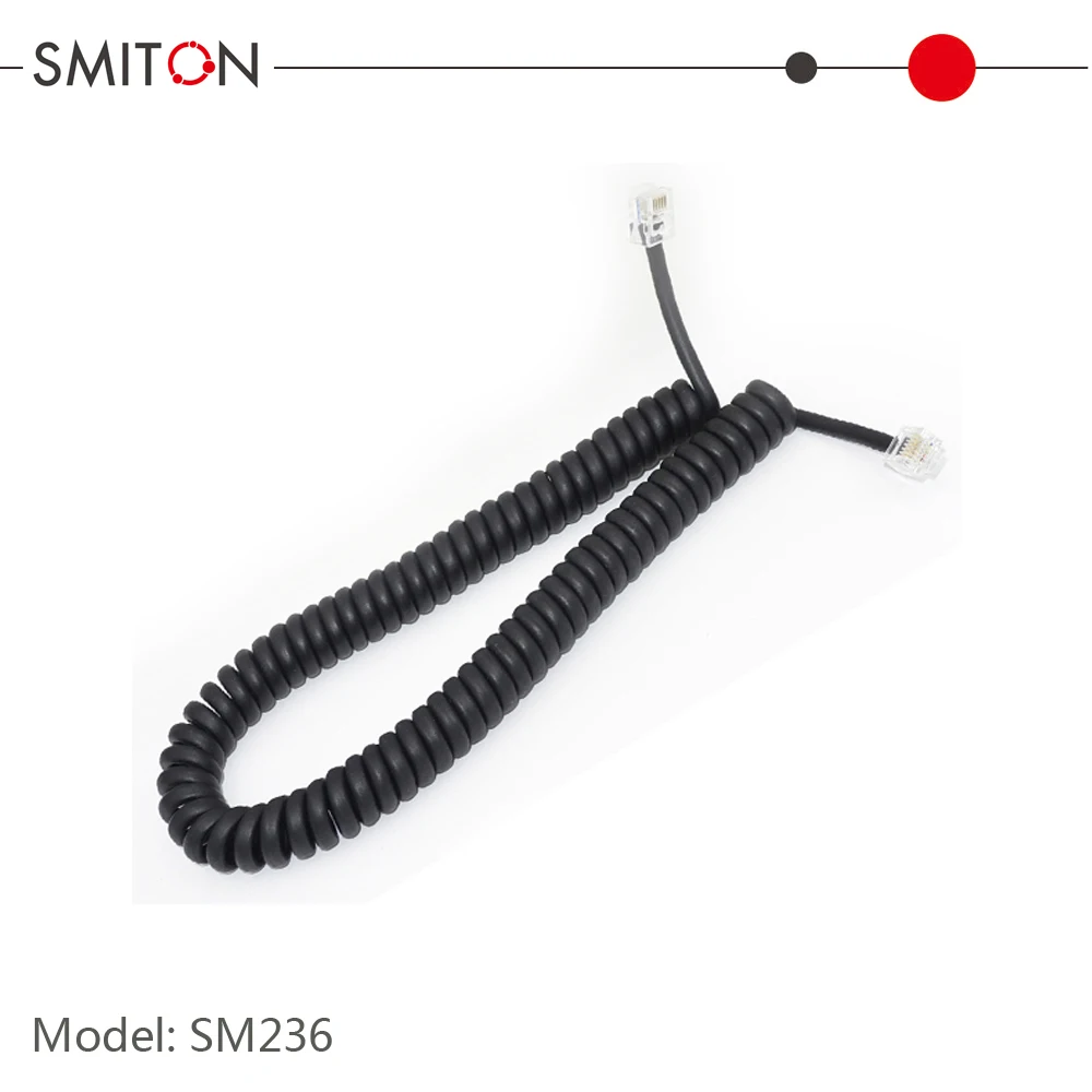 Black Rj12 Flat Telephone Coil Cord - Buy Rj12 6p6c Spiral Cable,Rj12 ...