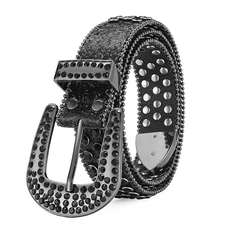 Crystal Studded Punk Rock Belt Rhinestone Unisex Ladies Men Fashion ...