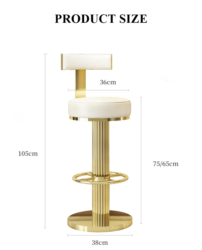 Luxury Bar Stools with Backrest - Perfect for Kitchen & Hotel