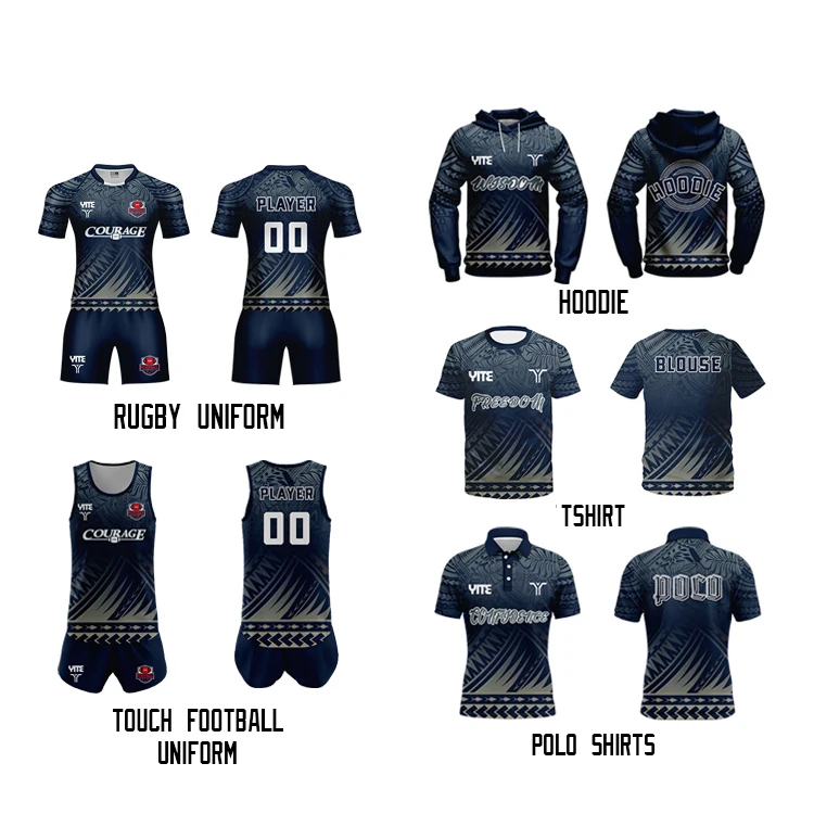 Wholesale Fully Sublimation Black Rugby Uniform Jerseys 100%polyester ...