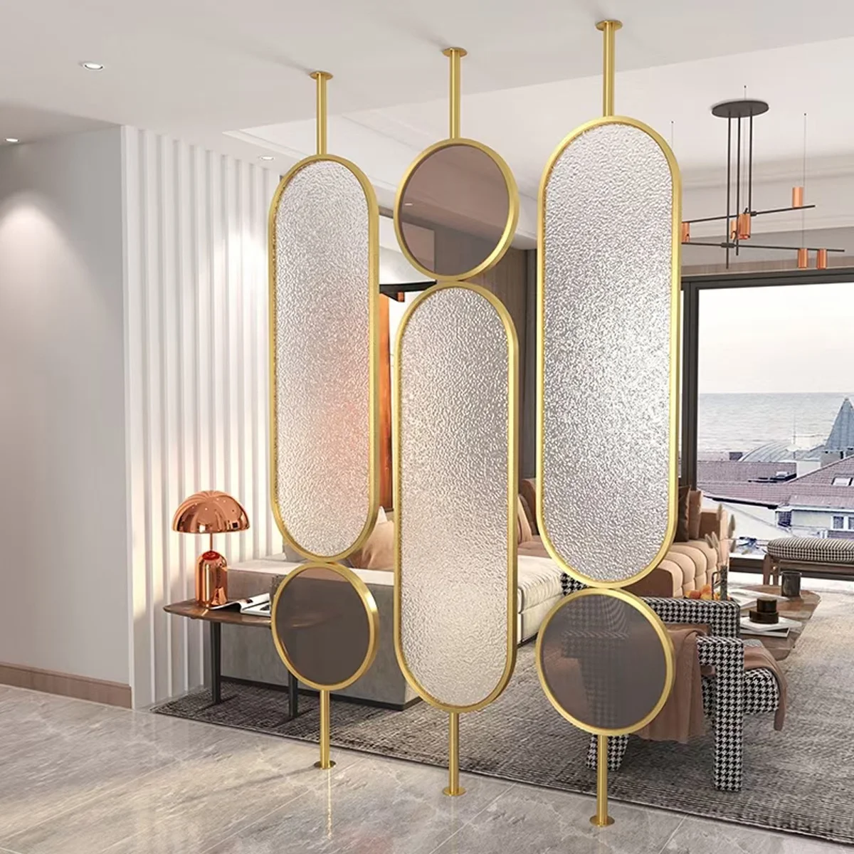 Luxury Gold Metal Foldable Screen Divider Waterproof Stainless Steel ...