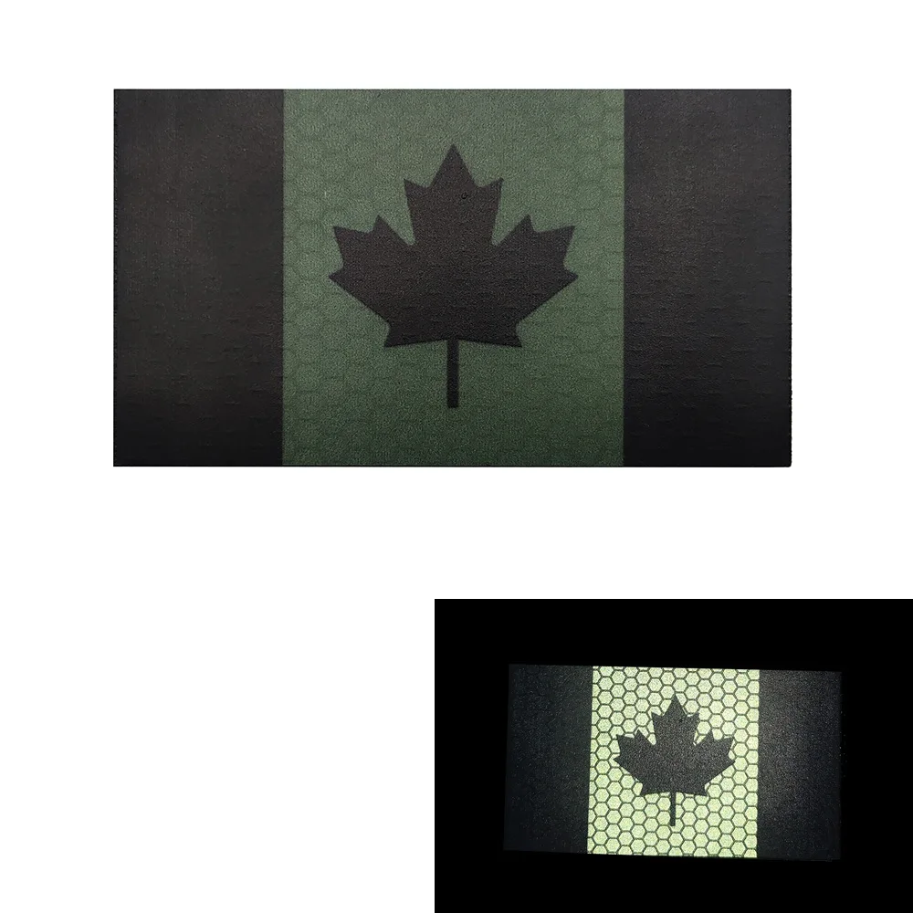 IR Reflective Canada Flag Fabric Patches with Hook and Loop Fastener ...