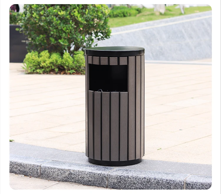 Outdoor waste segregation bins with ashtray trash can outdoor 2 section ...
