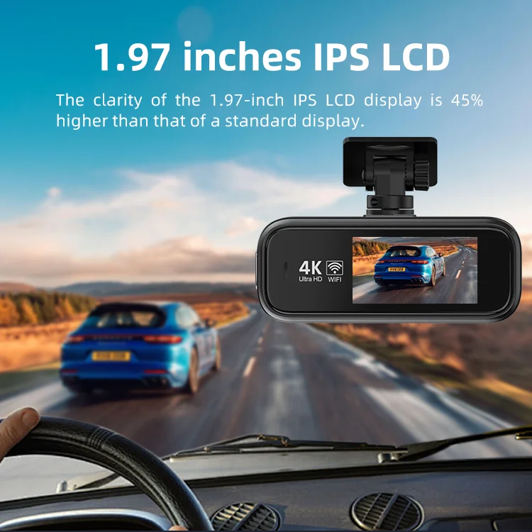 cámara para el salpicadero de 4K 2 canales con WiFi y GPS, delantera ...