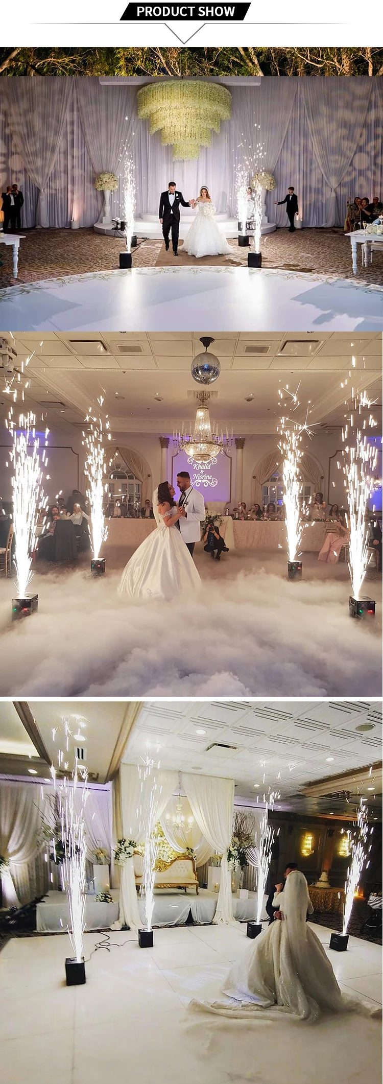 Best Selling Rotating Spinning Cold Spark Machine - 1300W DMX