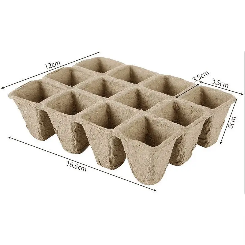 Manufacturer Wholesale Square Pulp Seedling Tray 12 Grid Seedling Cup ...