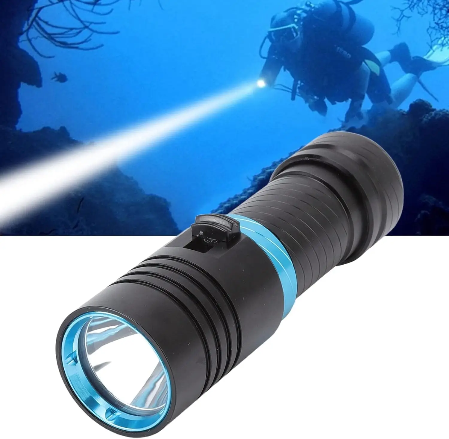 Stepless Dimming Submarine Lamp 100m Waterproof Taschenlampe T6 LED ...