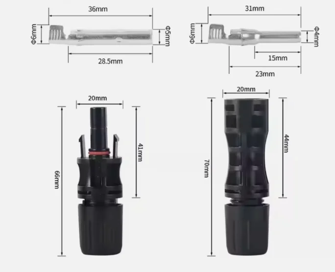 For TUV Waterproof IP67 Solar PV Socket 1500V Solar System Connector ...