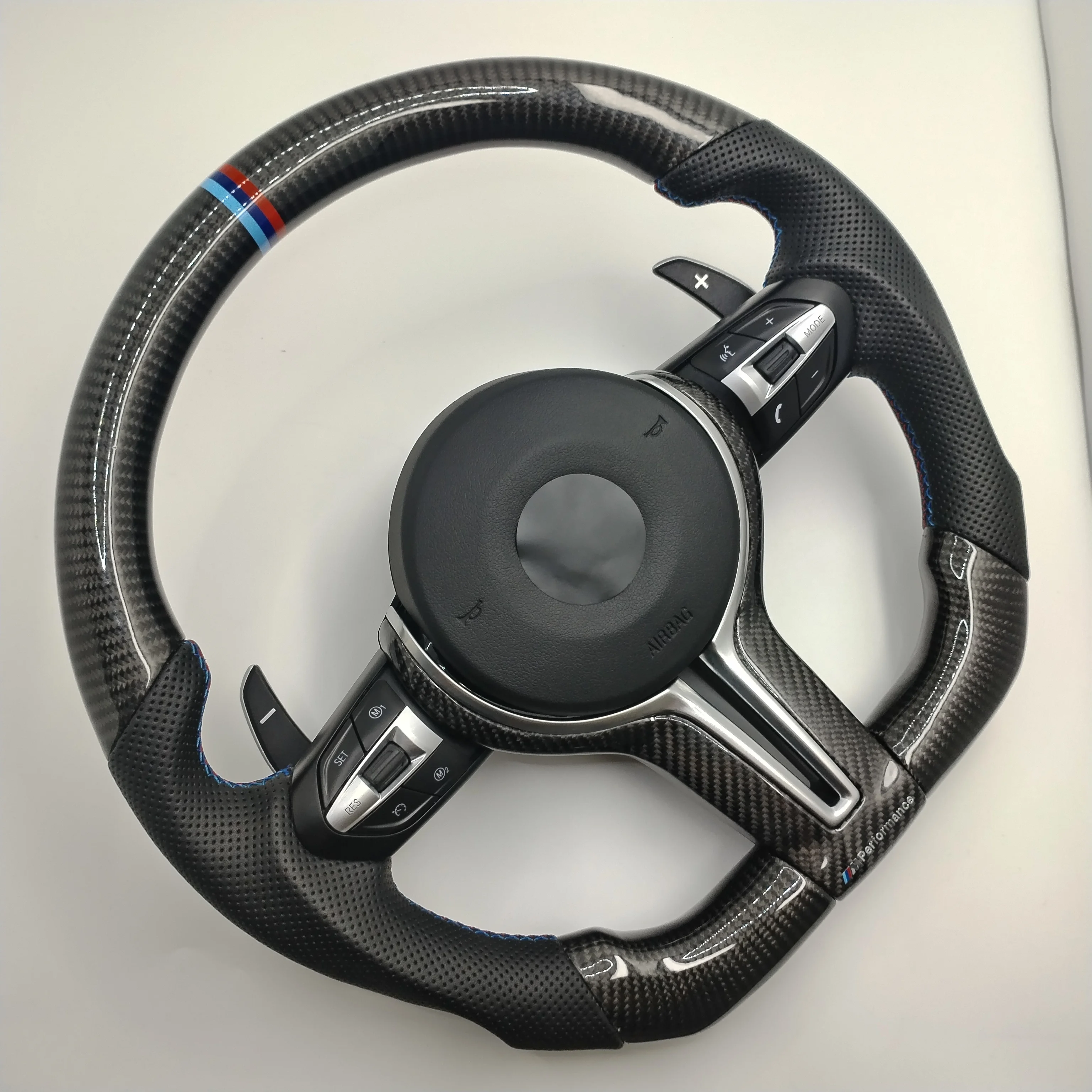 For Bmw M5 F10 M6 F06 M8 F91 Refitted Carbon Fiber Leather Steering ...