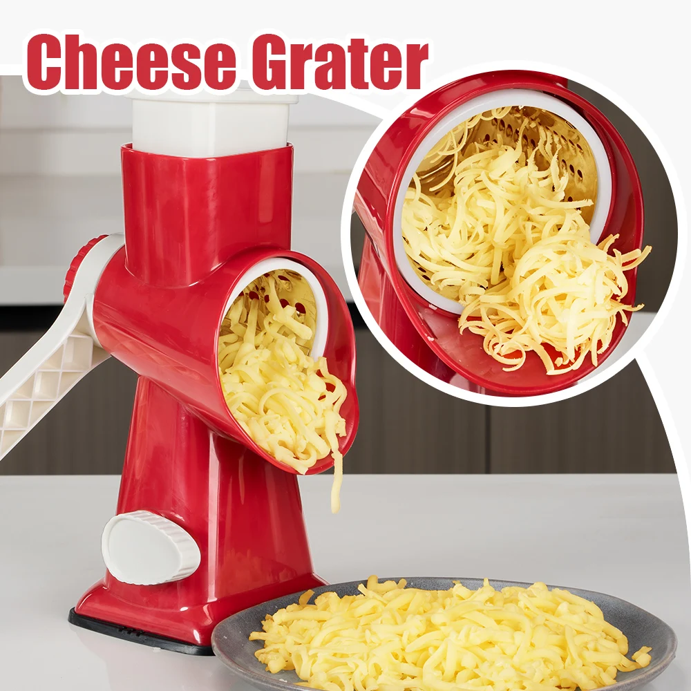 KOK Kitchen Tumbling Box Shredder 3 in 1 Manual Rotary Cheese Grater ...