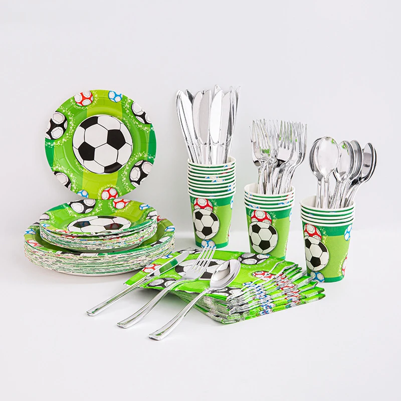 Disposable Tableware Set Paper Cups Plates Napkins Set Birthday Baby ...