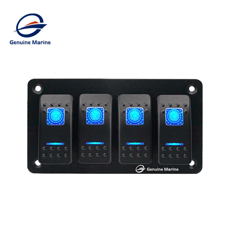 Genuine Marine 4 Gang Rocker Switch Panel - Buy 4 Switch Panel Ip67 ...
