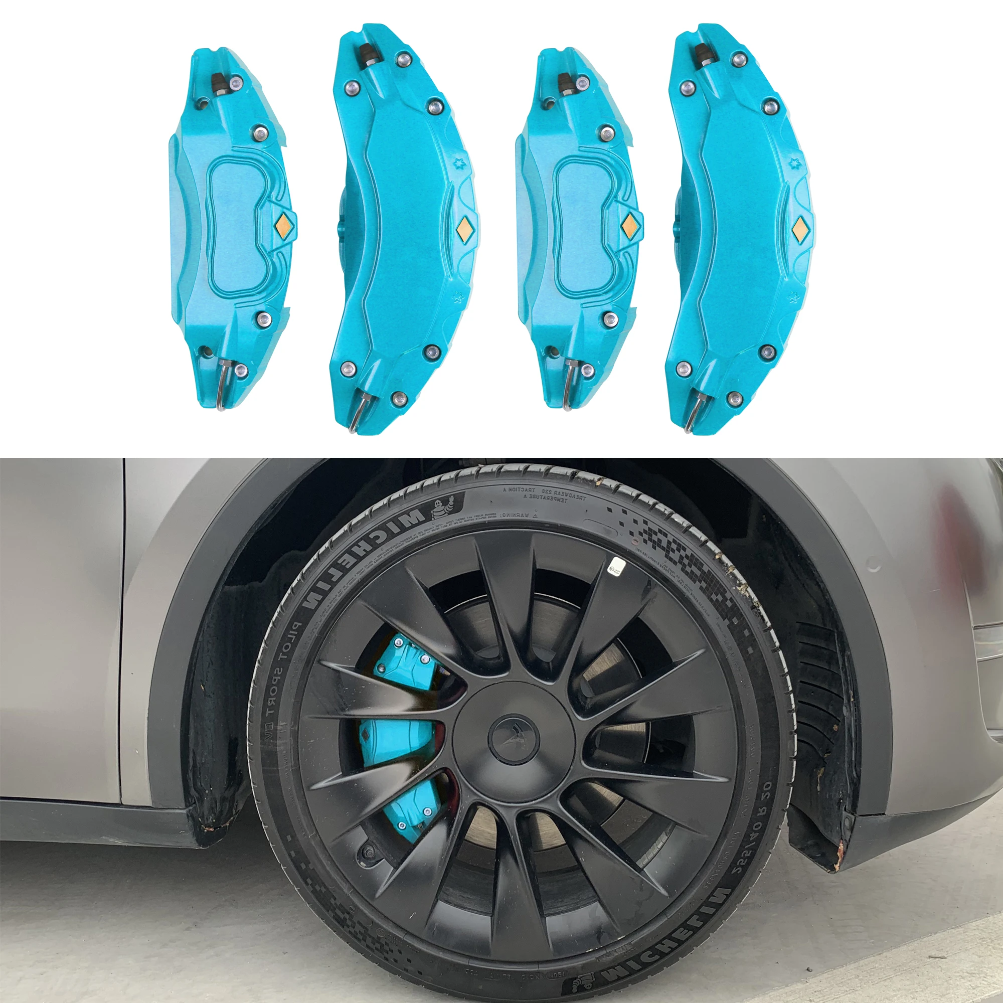 Use For Tesla Model Y Caliper Covers Fit For 19 20 Inch Wheel Hub 2020 ...
