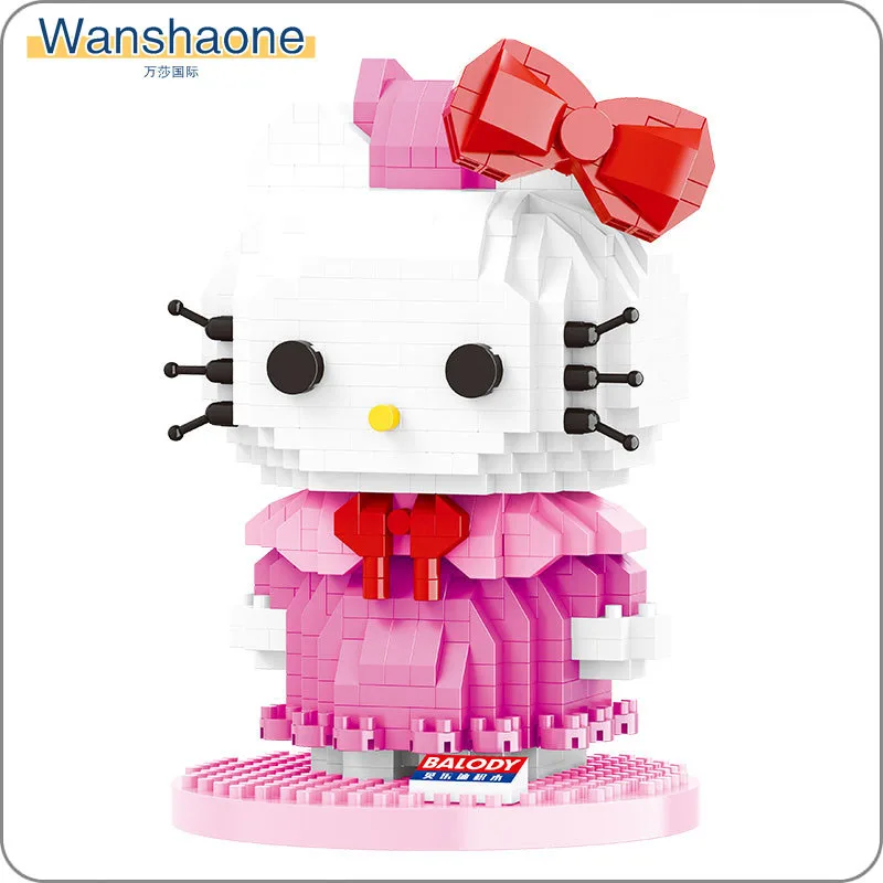 Balody Cartoon Collection DIY Assembled Pink Cat Diamond Bricks Figures ...