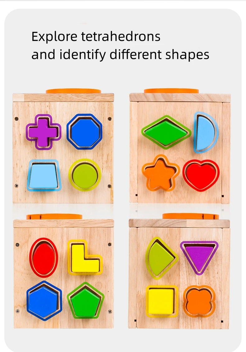 Geometrical Shape Wooden Multifunctional Montessori Children Toys ...