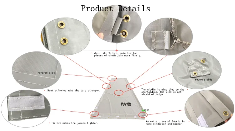 Gray Color Soundproof Fireproof Pvc Tarpaulin Sound Barrier Safety ...