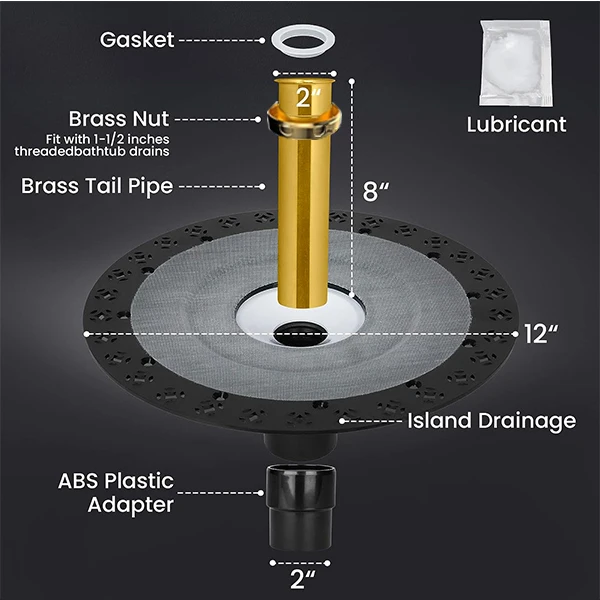 Freestanding Tub Drain Rough-in Kit 12 Inch Base Installation Kits ...