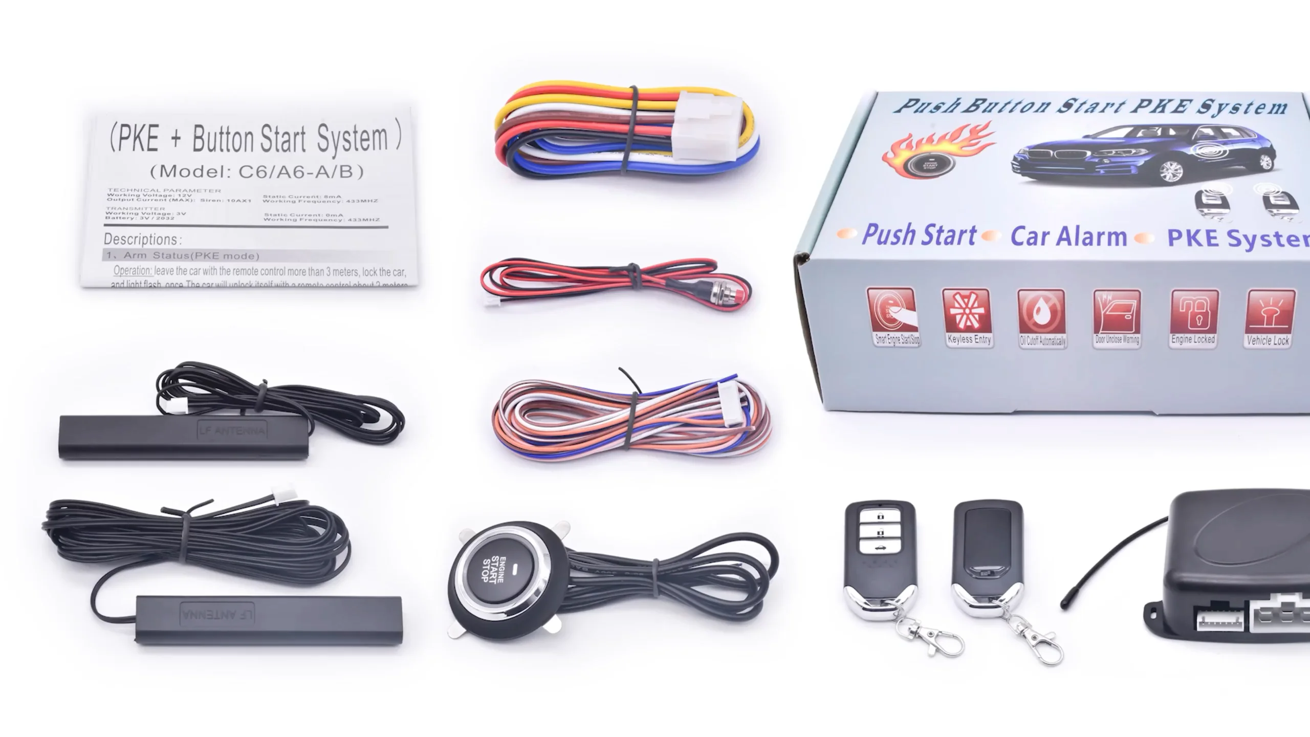 Push Button Start Stop Pke System Car One-key Engine Start - Buy Push ...