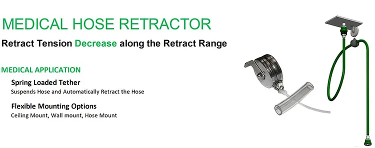 Ceiling Drop Hose Retractor for Medical Gas Management | Spring Loaded ...