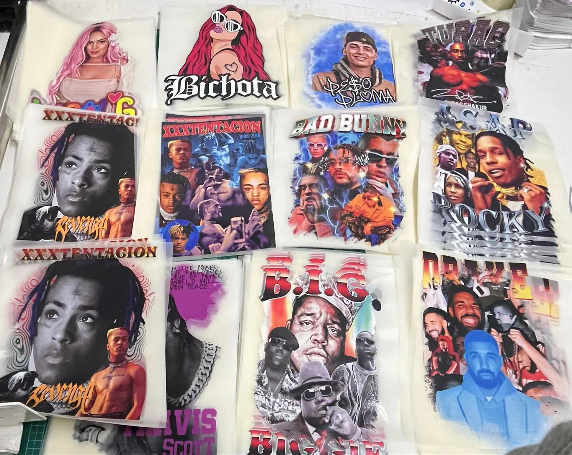 Wholesale Custom Rapper Plastisol Heat Transfers for Clothing