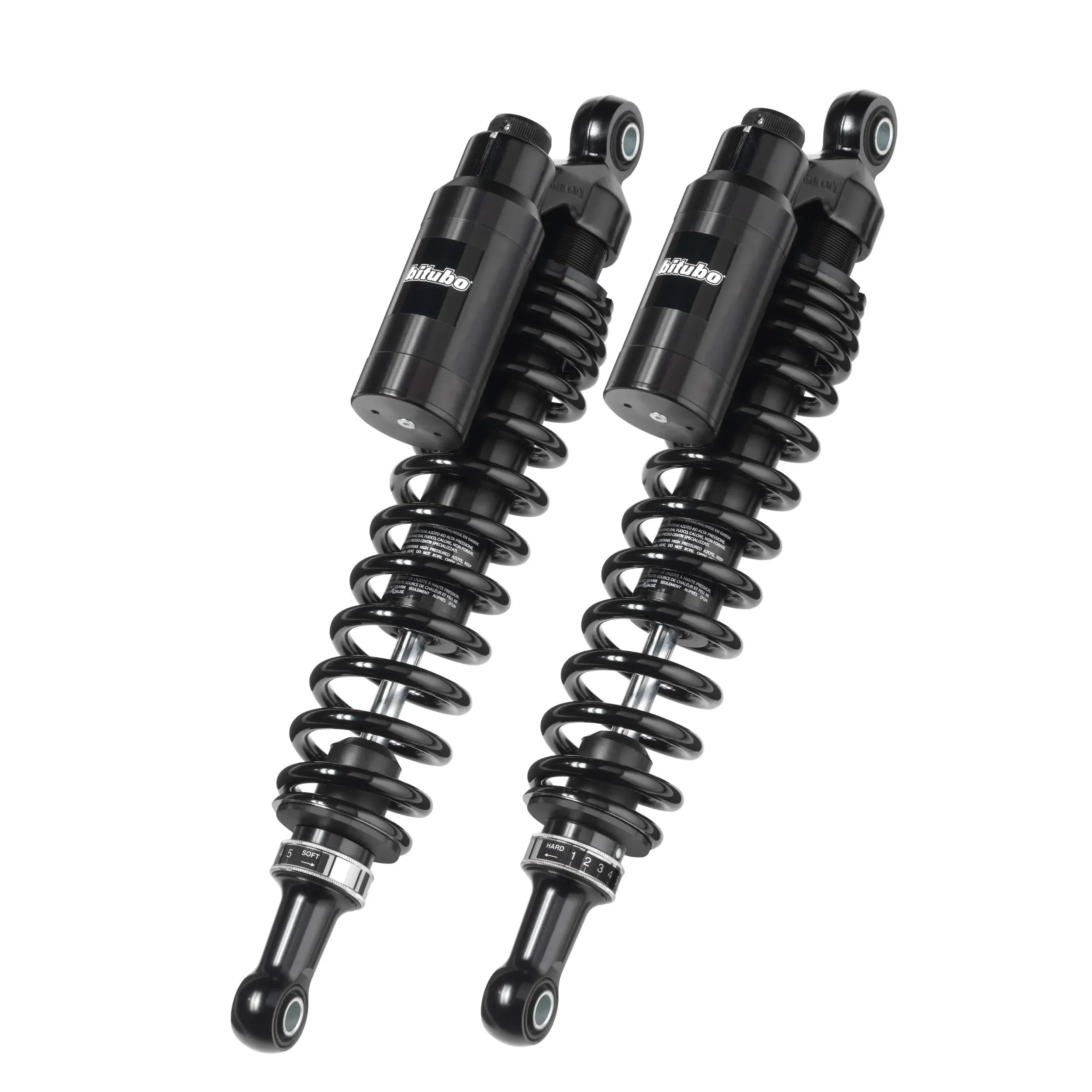 Bitubo 305mm Rear Twin Shocks Manual Spring Preload Chrome Compression ...