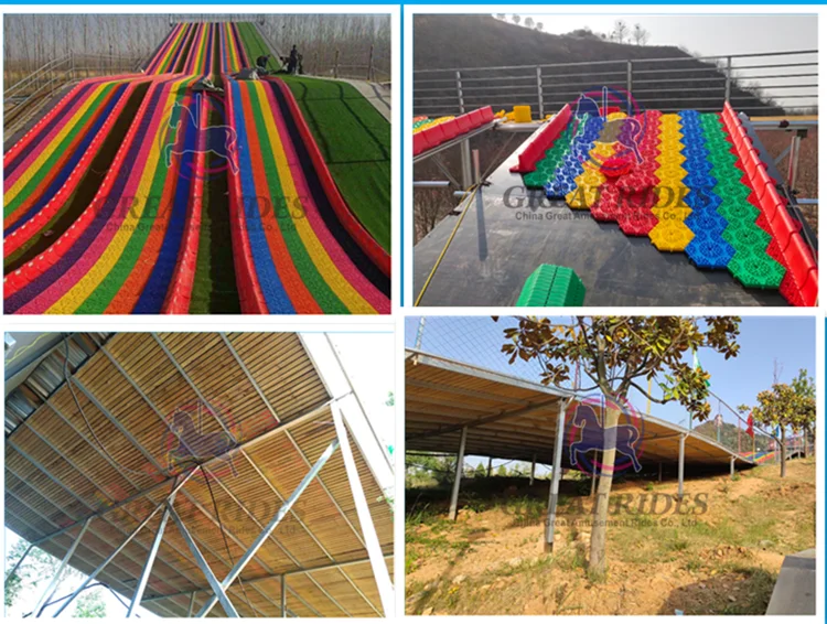Commercial Colorful Slip Slide Plastic Sledding Modules Dry Snow ...