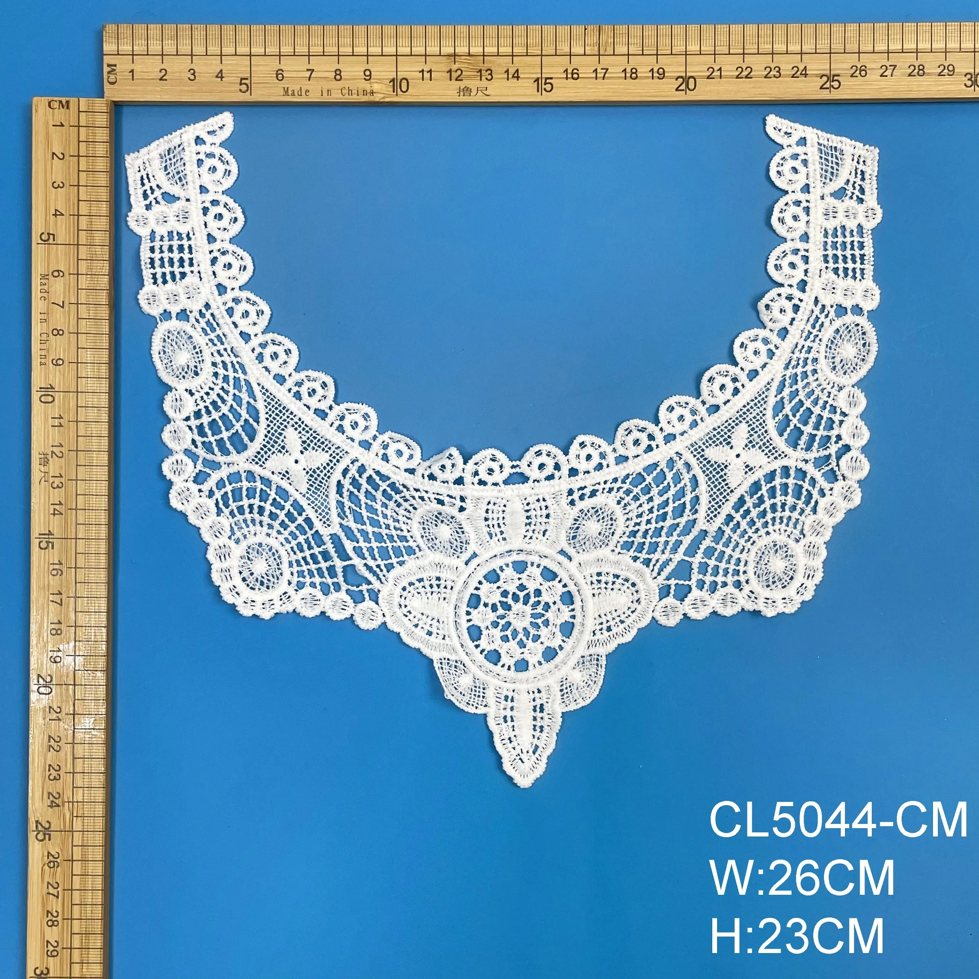 Custom Color Dying Milk Silk Neck Lace - Guipure Embroidery