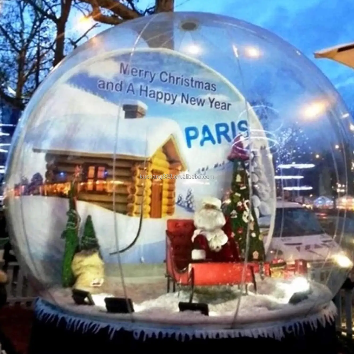 Large Human Size Giant Christmas Snow Globe Inflatable Bounce House