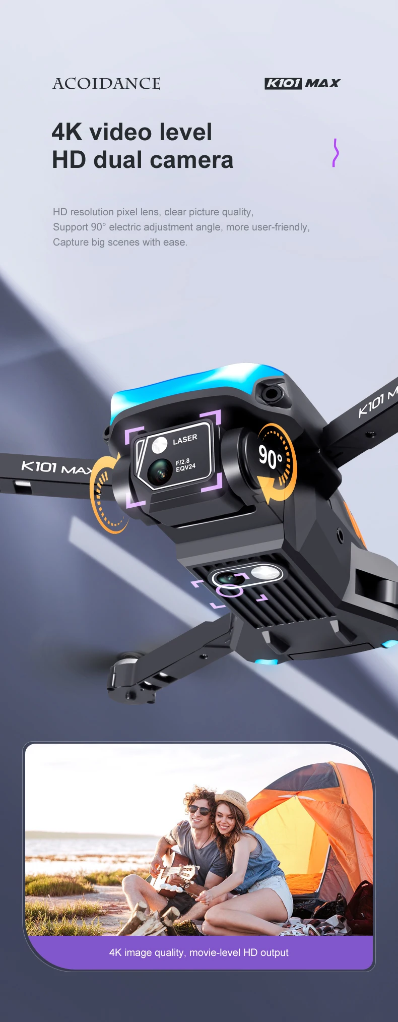 Wholesale K101 Max Drone 4k Hd Dual Camera Optical Flow Obstacle ...