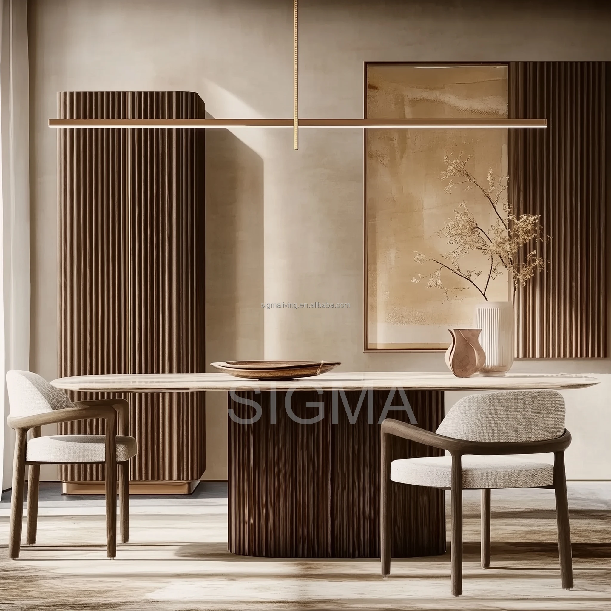 Luxury Wood Dining Table Set Modern Dinner Table With Chair Nordic ...