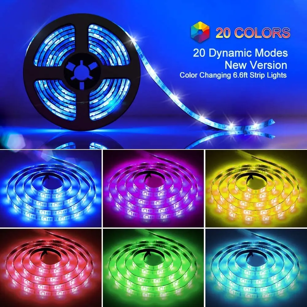 RGB Color Led Strip Light - 16.4FT Meters with Remote Control