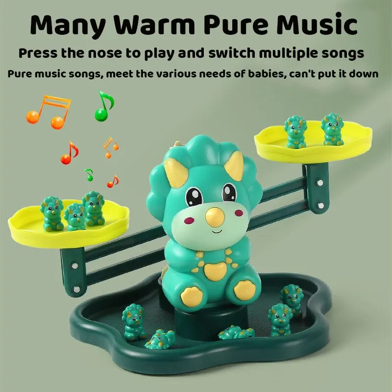 Dinosaur Voice Counting Balance Montessori Math Weights Scale Toy ...